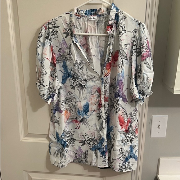 Robert Graham | Tops | Robert Graham Multicolor Bird Print Blouse ...